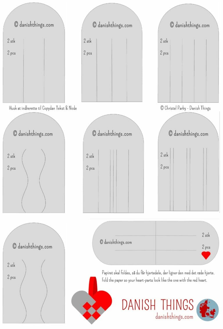 Flettede julehjerter - flet et julehjerte - Danish Things