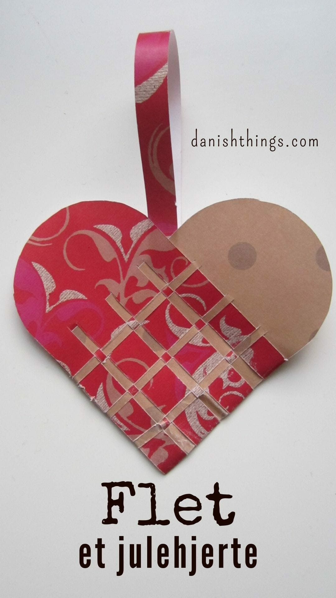 Flettede julehjerter - flet et julehjerte - Danish Things