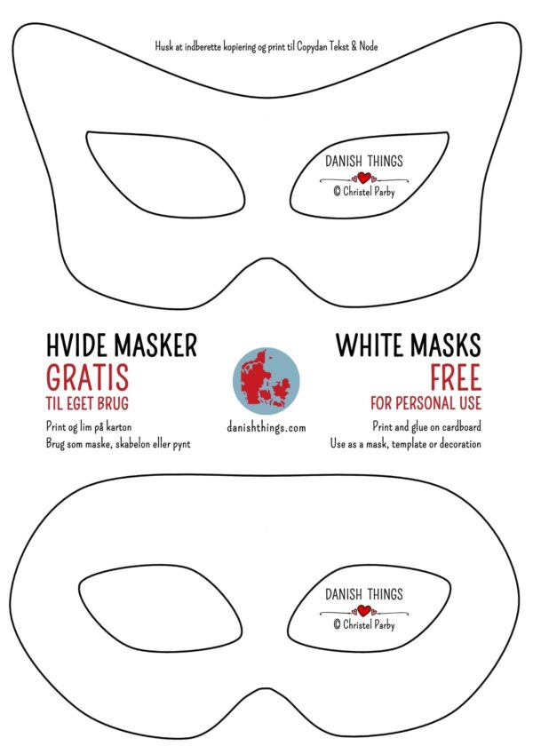 Fastelavnsmasker - masker til fastelavn eller maskerade - Danish Things