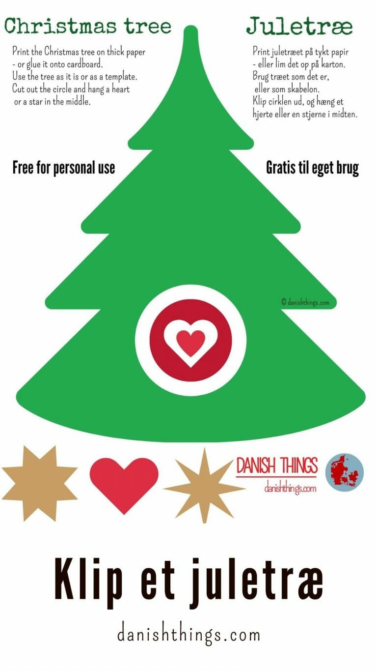 Juletræer til juleklip - gratis skabeloner - Danish Things