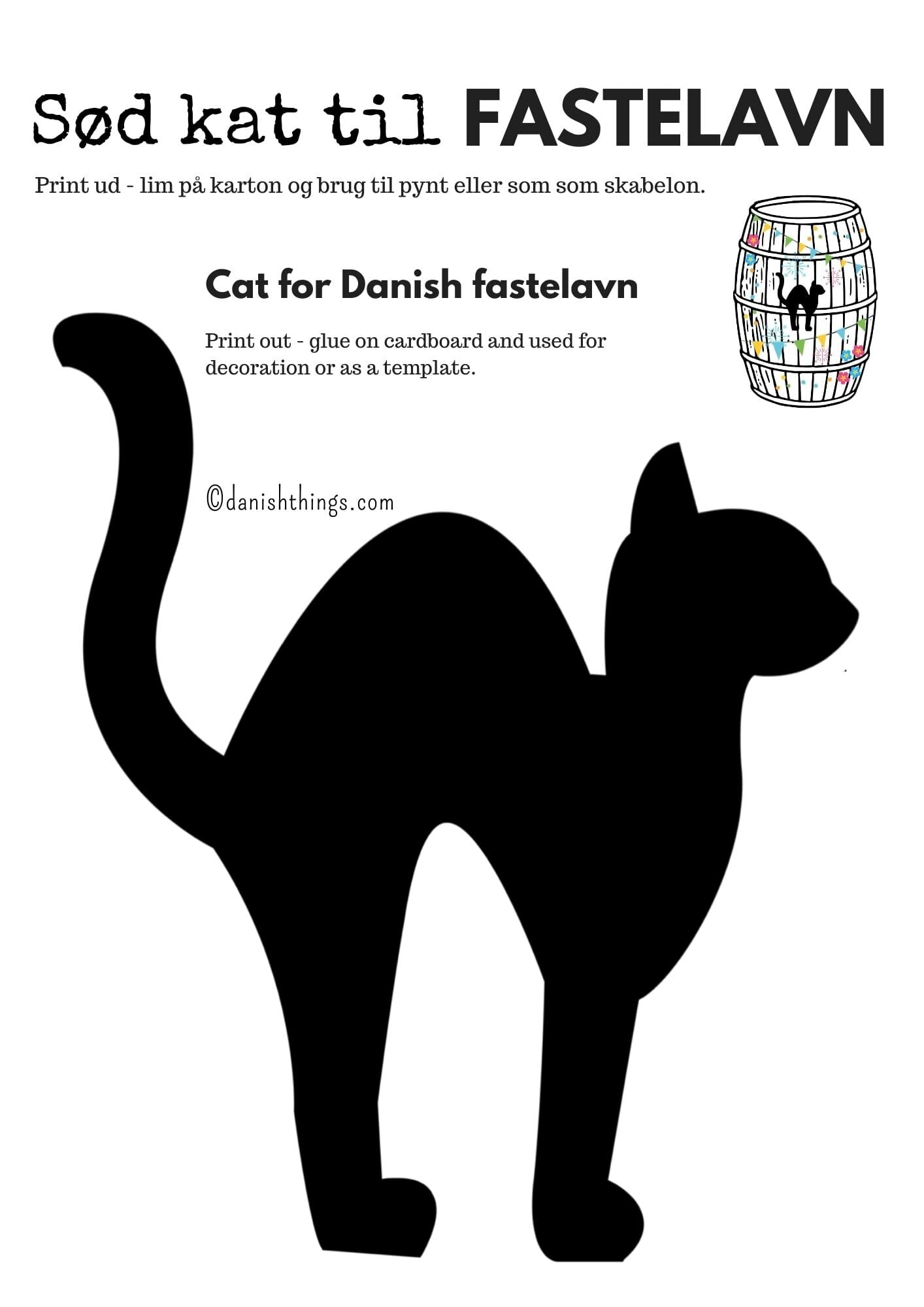 Fastelavnskatte til dekoration og som skabelon - Danish Things