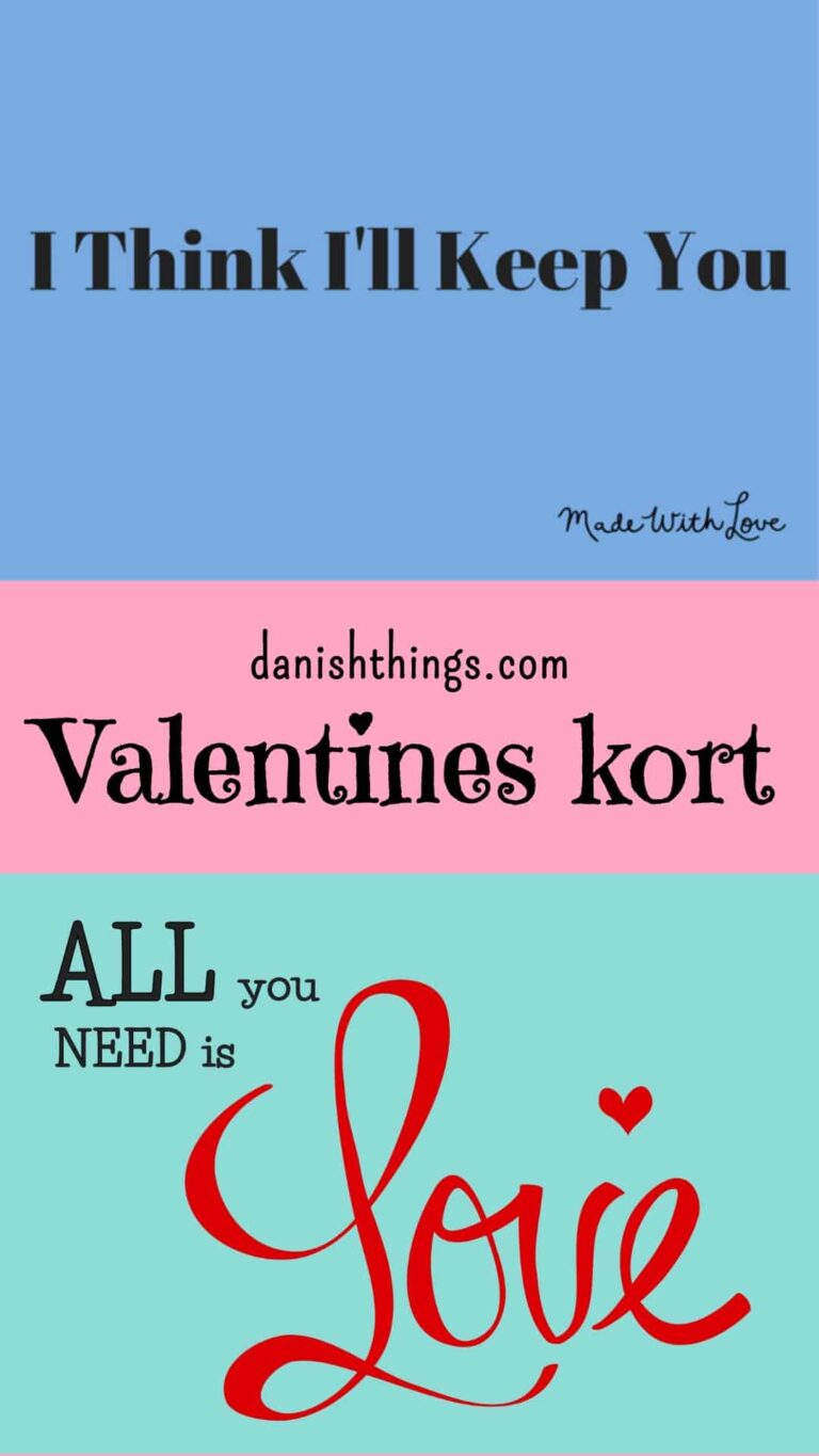 Valentines kort - Kærlighed på kort - Danish Things