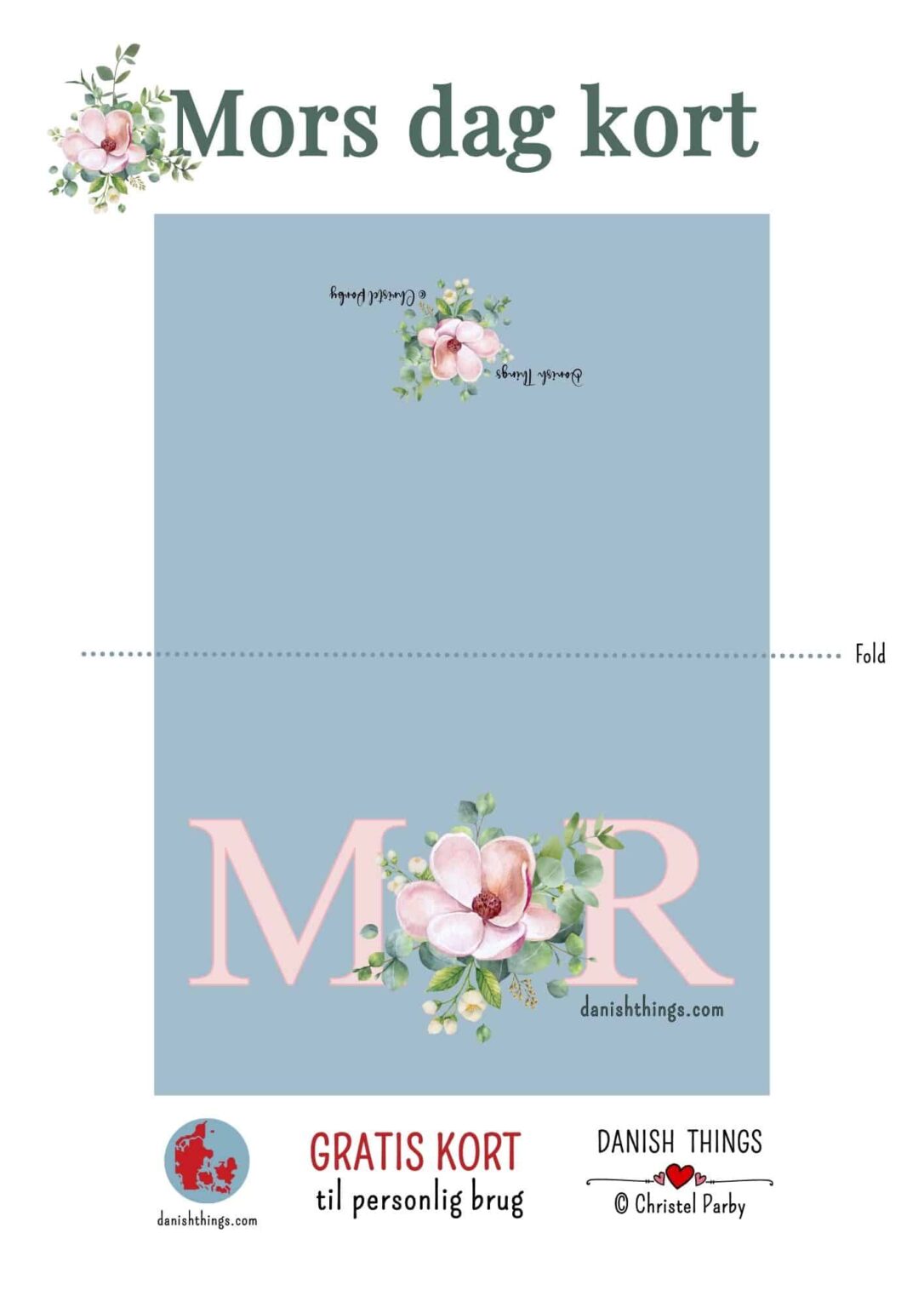 Kortet til mor - sig det med blomster - Danish Things