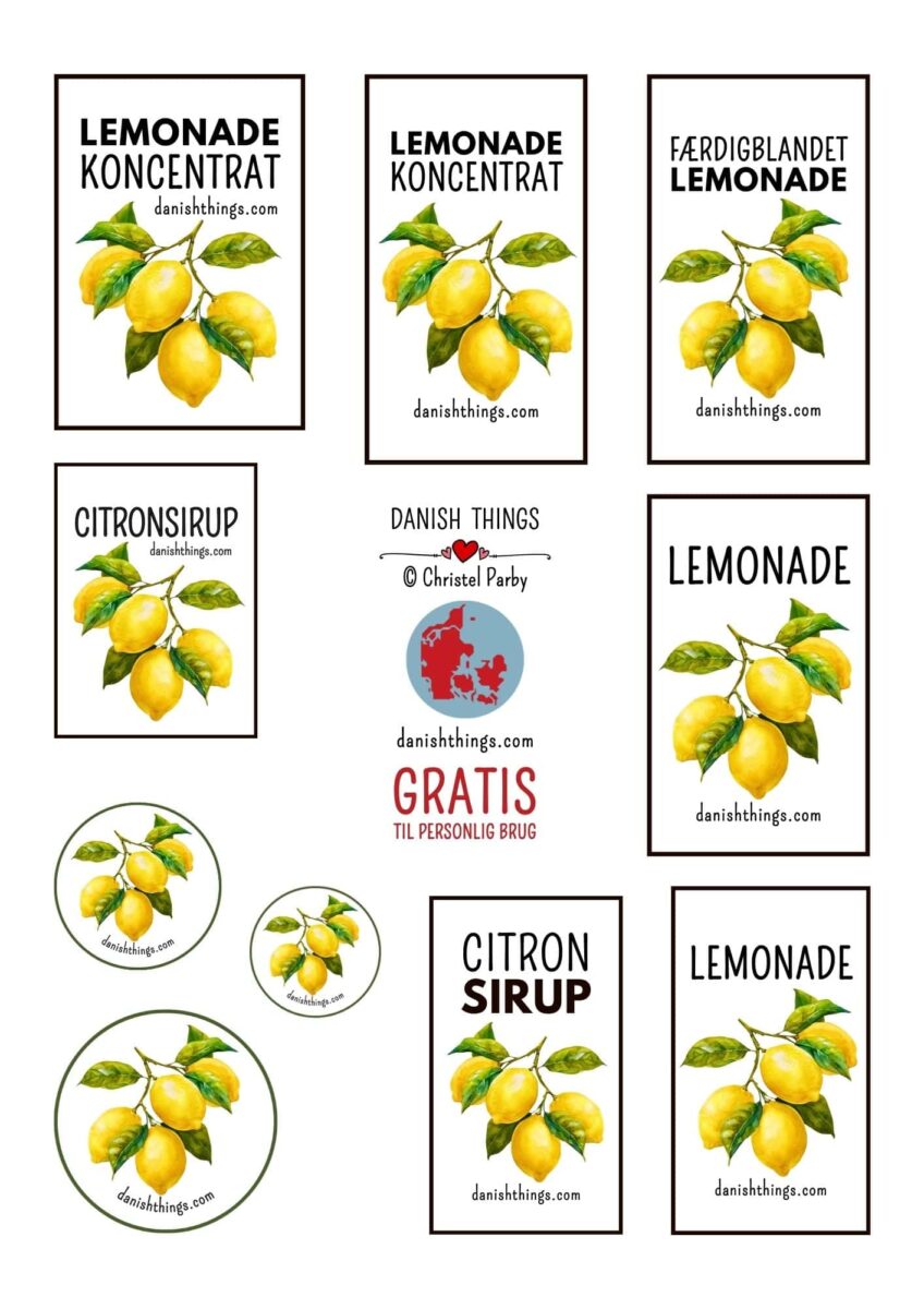 Lemonade af hjemmelavet citronsirup og friskpresset citronsaft - en 2 i ...