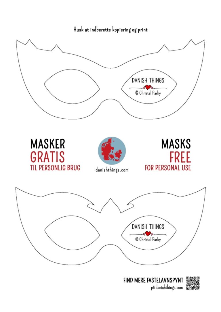 Masker og skabeloner til print - 6 forskellige modeller i mønstrede ...
